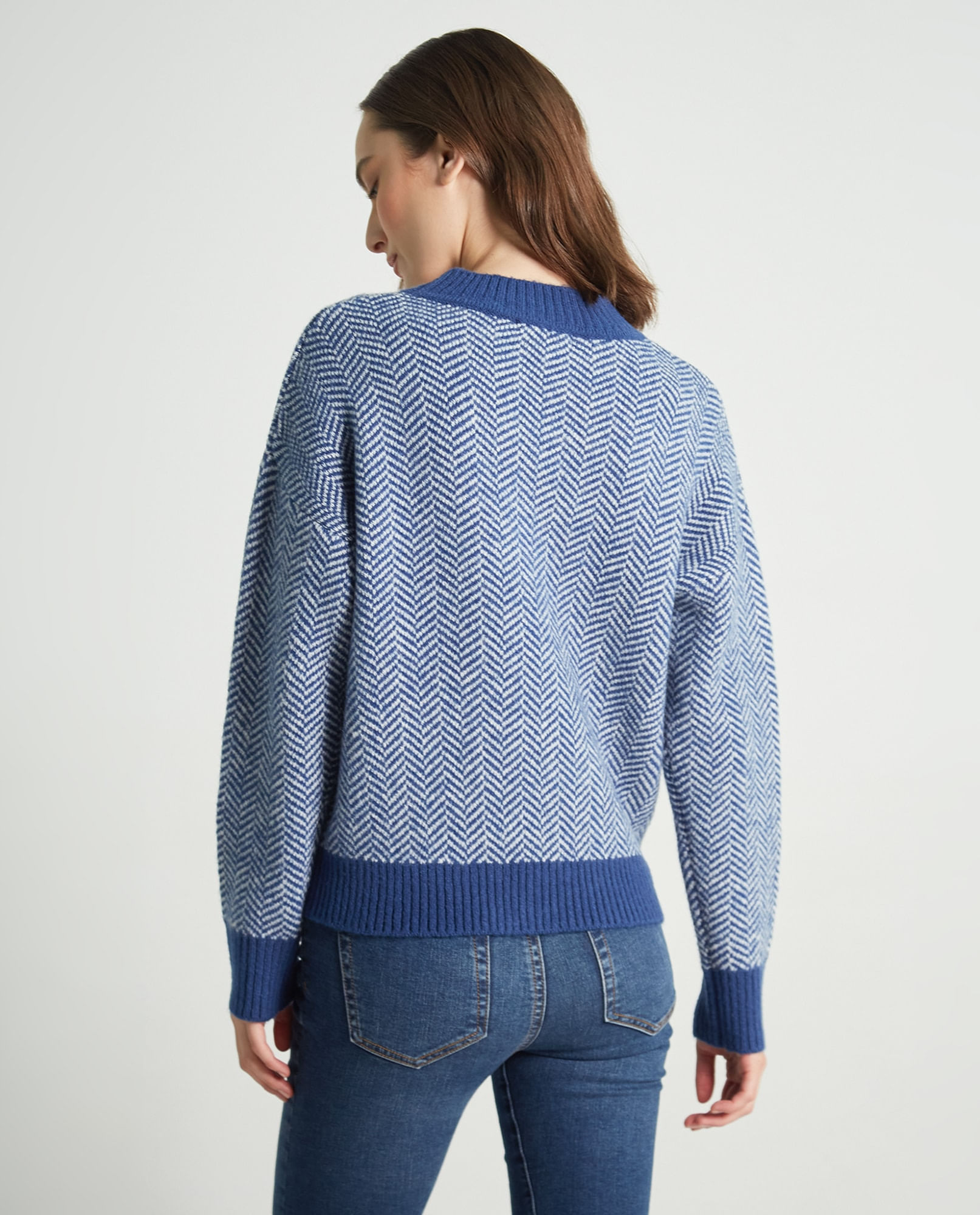 Suéter tejido para mujer de líneas